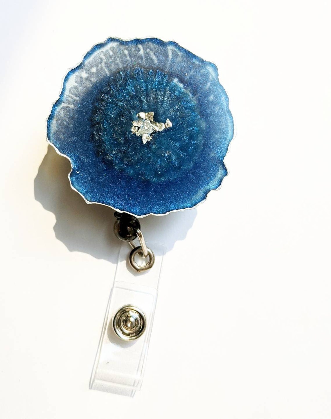 Resin Badge Reel Crystal Agate Inspired Badge Reel ID Badge - Etsy