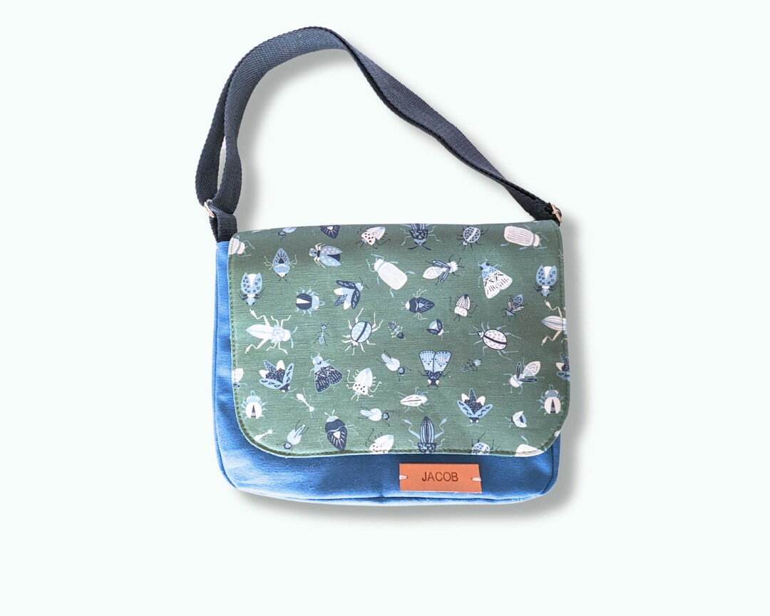 Kids Messenger Bag With Personalized Name Tag, Kid Bag With Name Tag ...