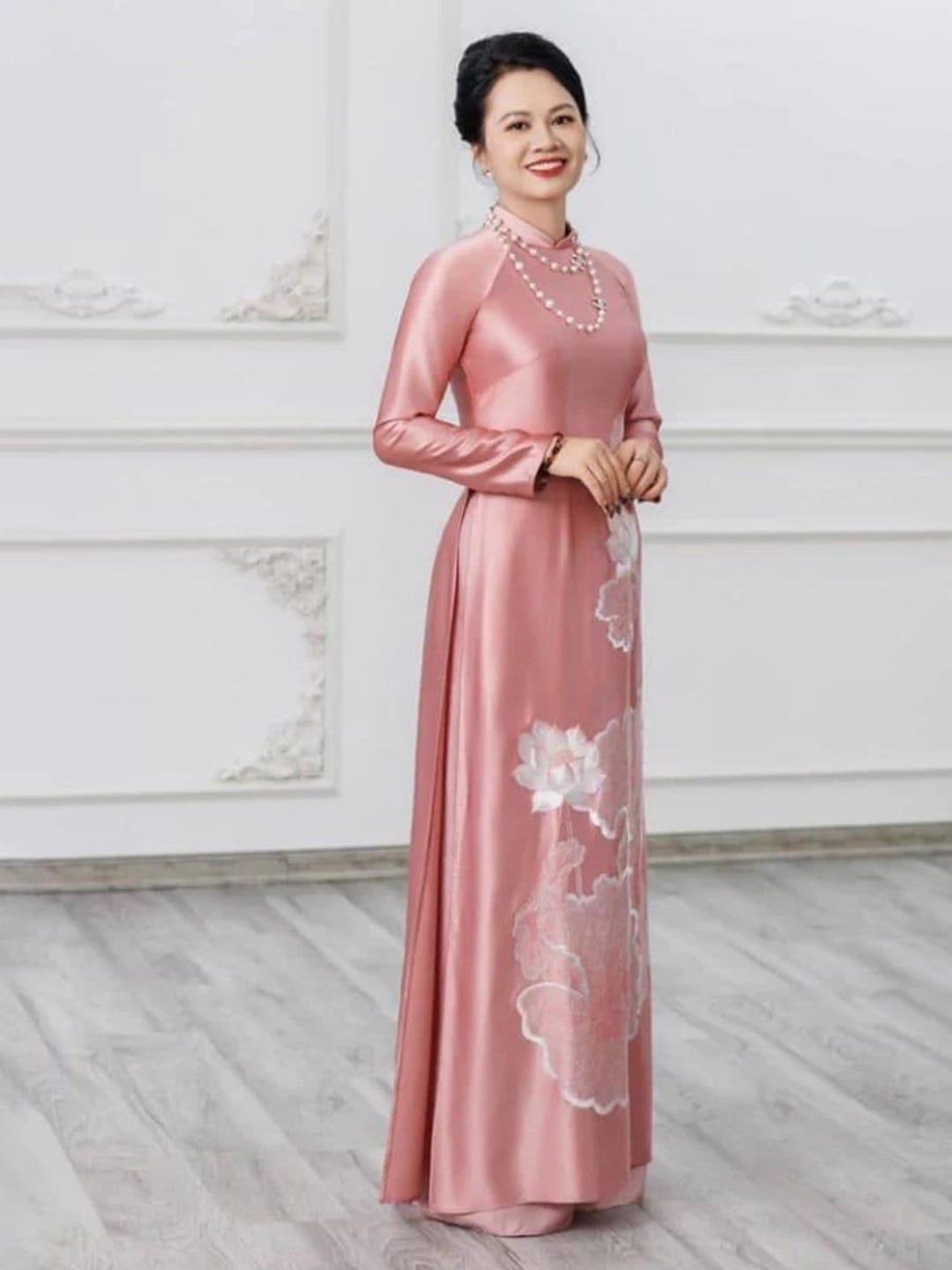 Pre-made Ao Dai Viet Nam, Mother of the Bride Ao Dai, Luxury Satin Ao ...
