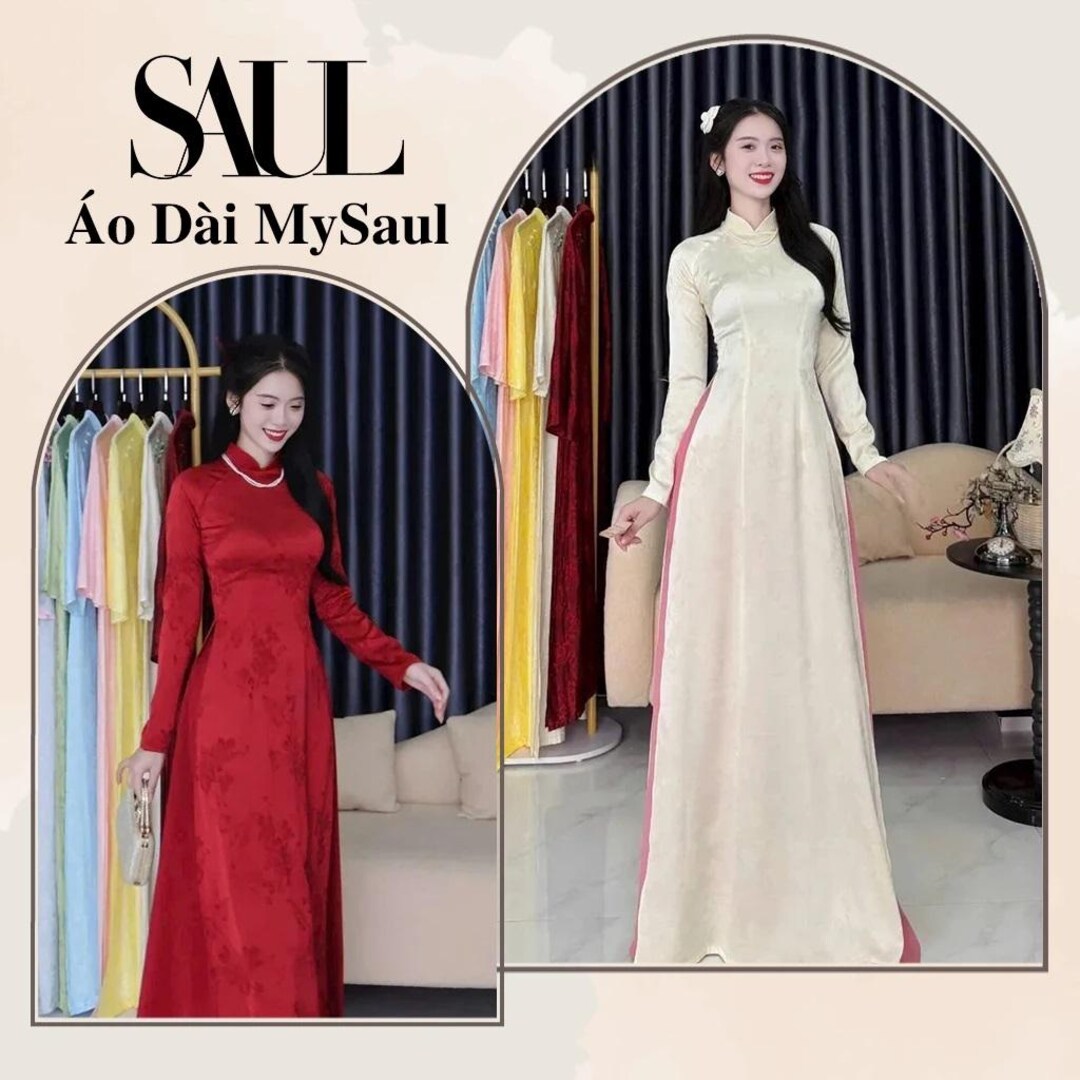 Pre-made Ao Dai Viet Nam, Traditional Vietnamese Dress, Silk Brocade ...