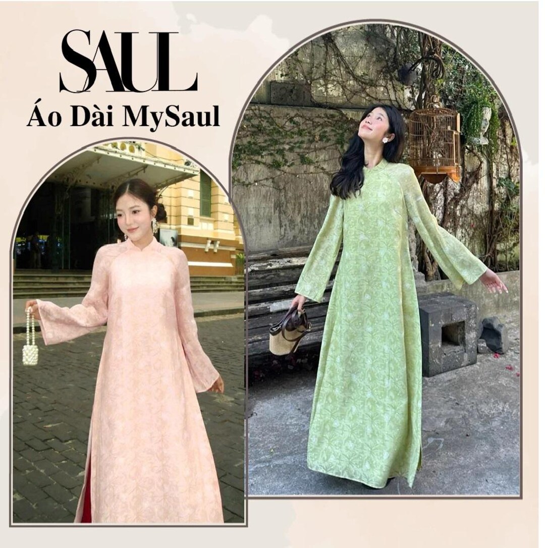 Pre-made Ao Dai Viet Nam, Modern Floral Aodai Dress, Vietnamese Ao Dai ...