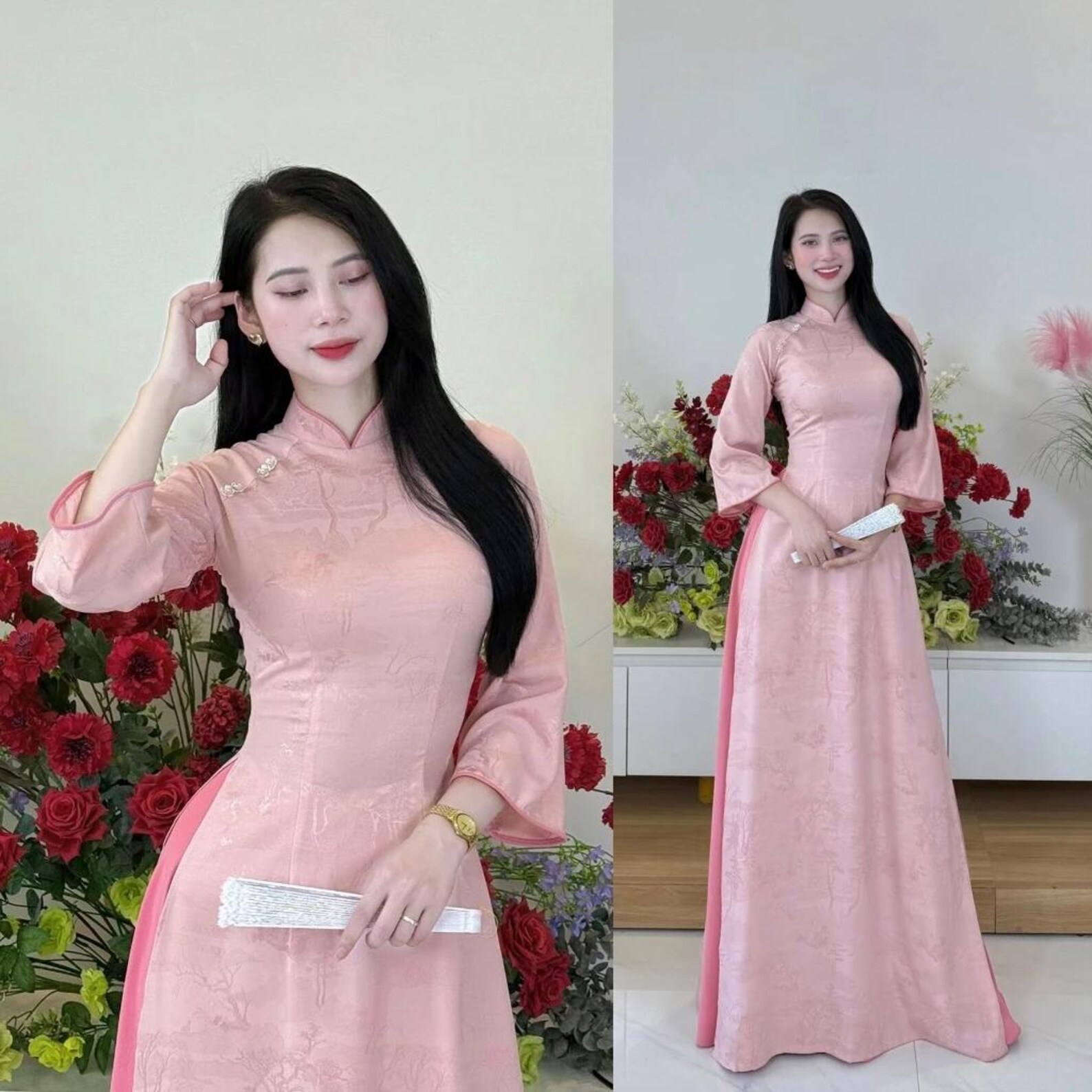 Traditional Brocade Ao Dai Viet Nam – Traditional Vietnamese Ao Dai ...