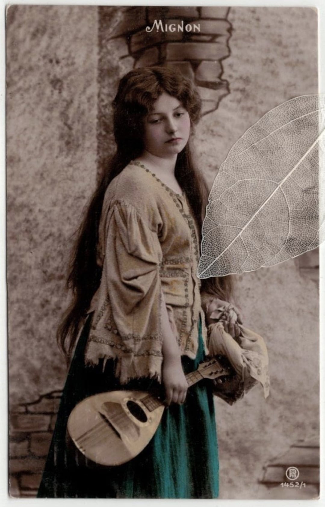 1910s Beautiful Young Lady as MIGNON in Gypsy Costume With Mandolin ...