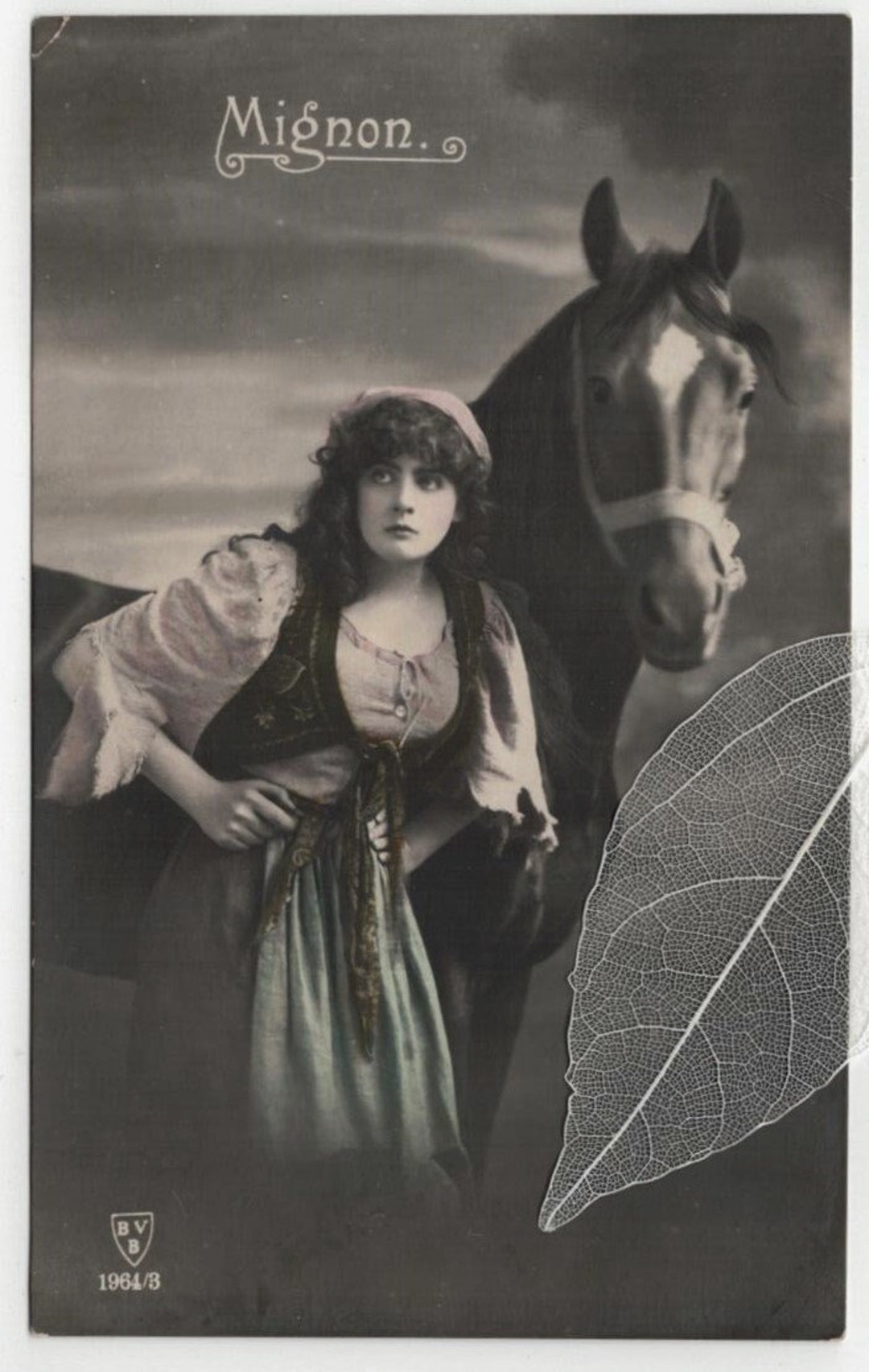 1927 Pretty MIGNON Young Lady With Horse Antique Postcard - Etsy