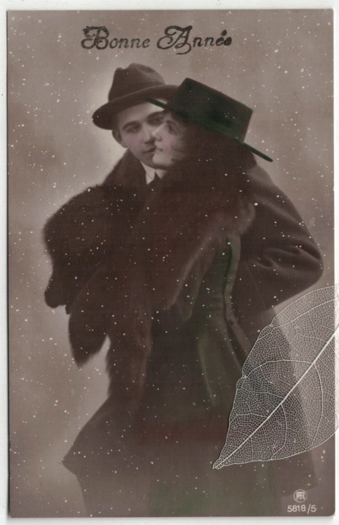 1912 Young Lovers First Snowfall Antique Rotophot Postcard - Etsy