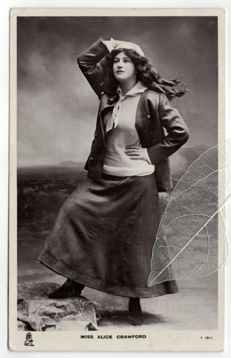 1909 ALICE CRAWFORD 1882 Australian Actress Antique Postcard - Etsy