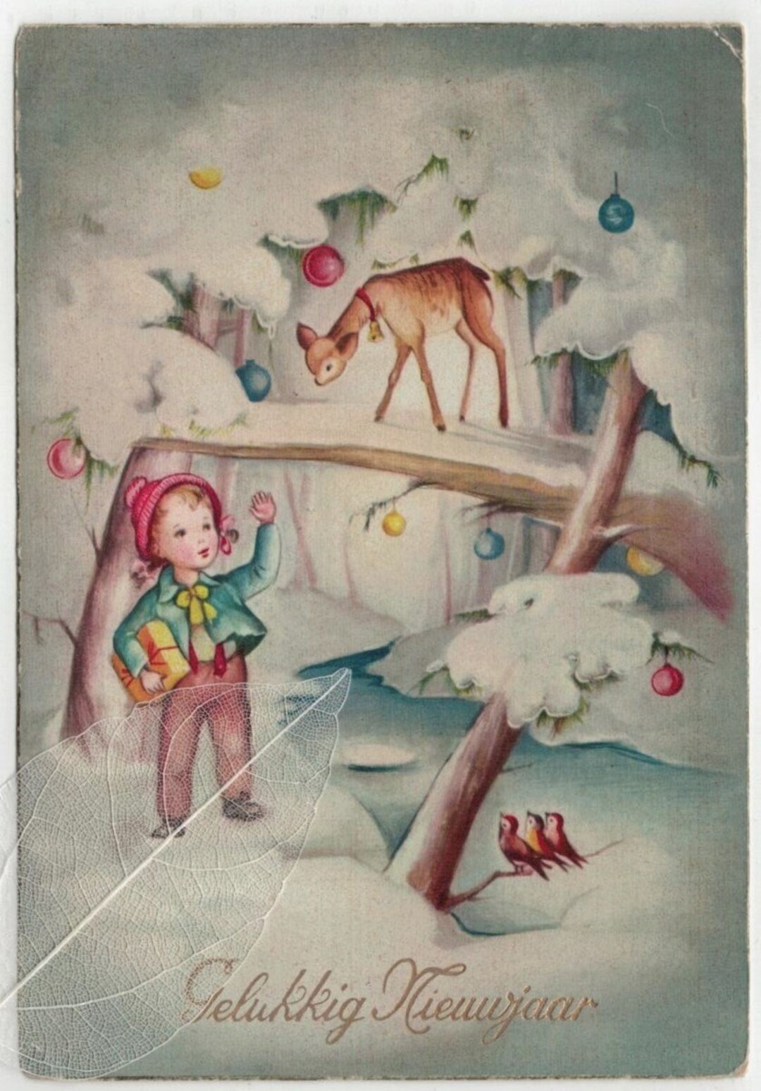 1961 Little Girl Stumbles on Animals Christmas in the Woods in ...