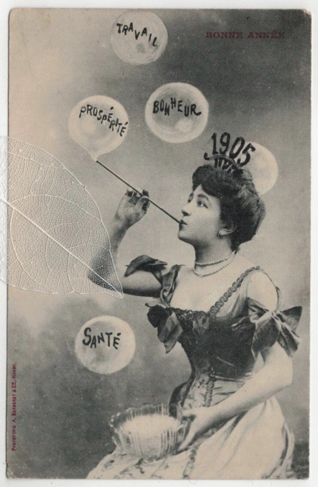 1905 Pretty Lady Blowing BUBBLES With Descriptive Words for - Etsy
