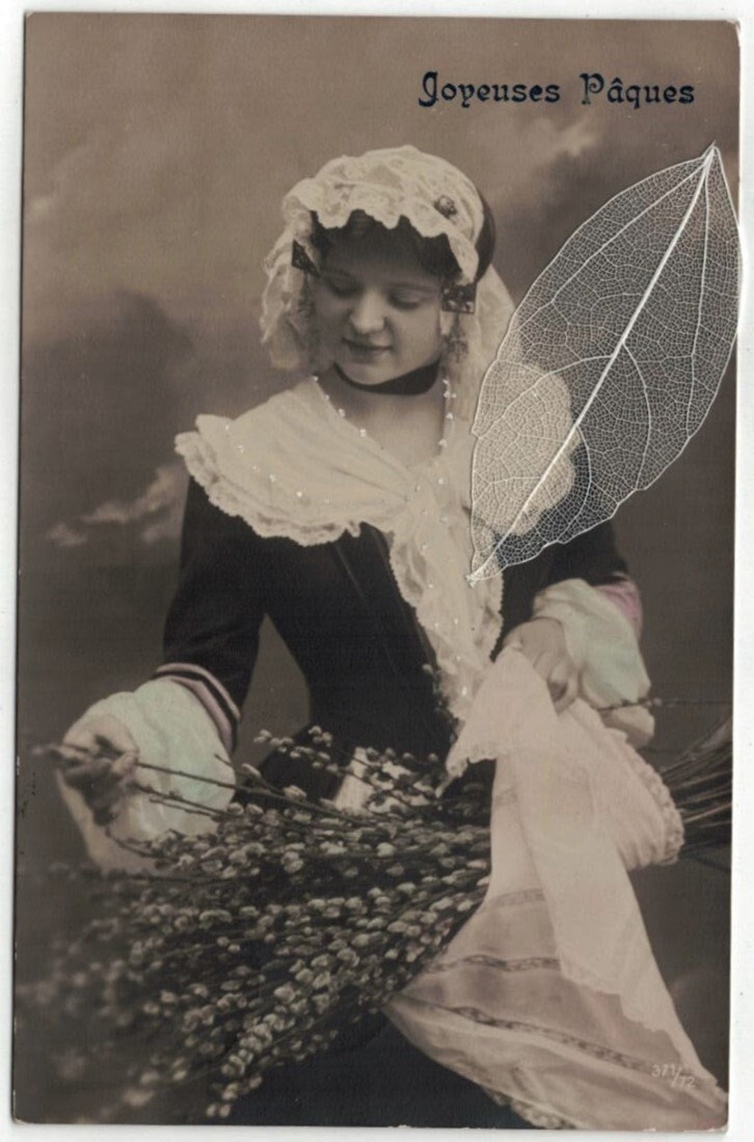 REDUCED 1908 Pretty Young Lady W/ WHITE Lace Bonnet & Spring - Etsy