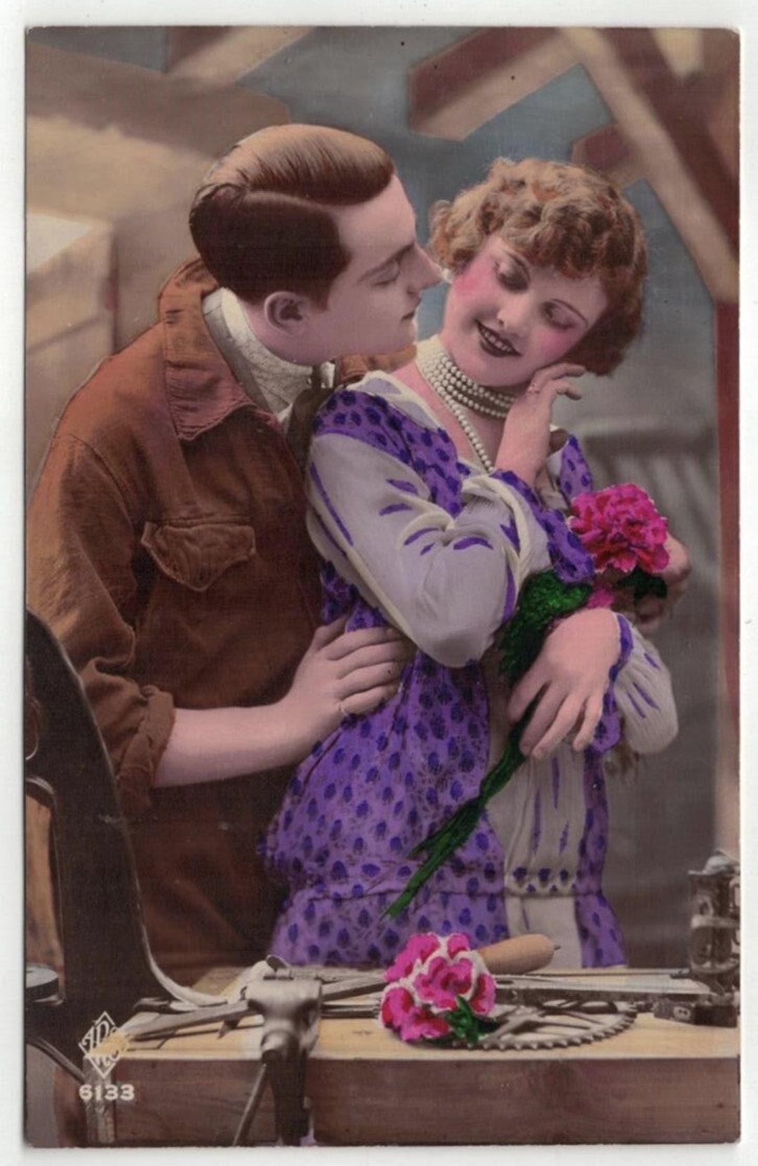 UNUSED 1920s Romantic Couple in Love Antique French Postcard - Etsy