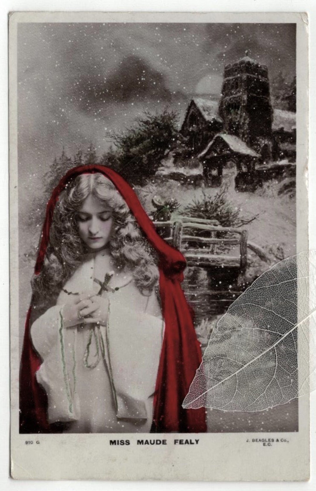 C 1906 MAUDE FEALY 1883-1971 American Actress in Nun's Habit With Red ...