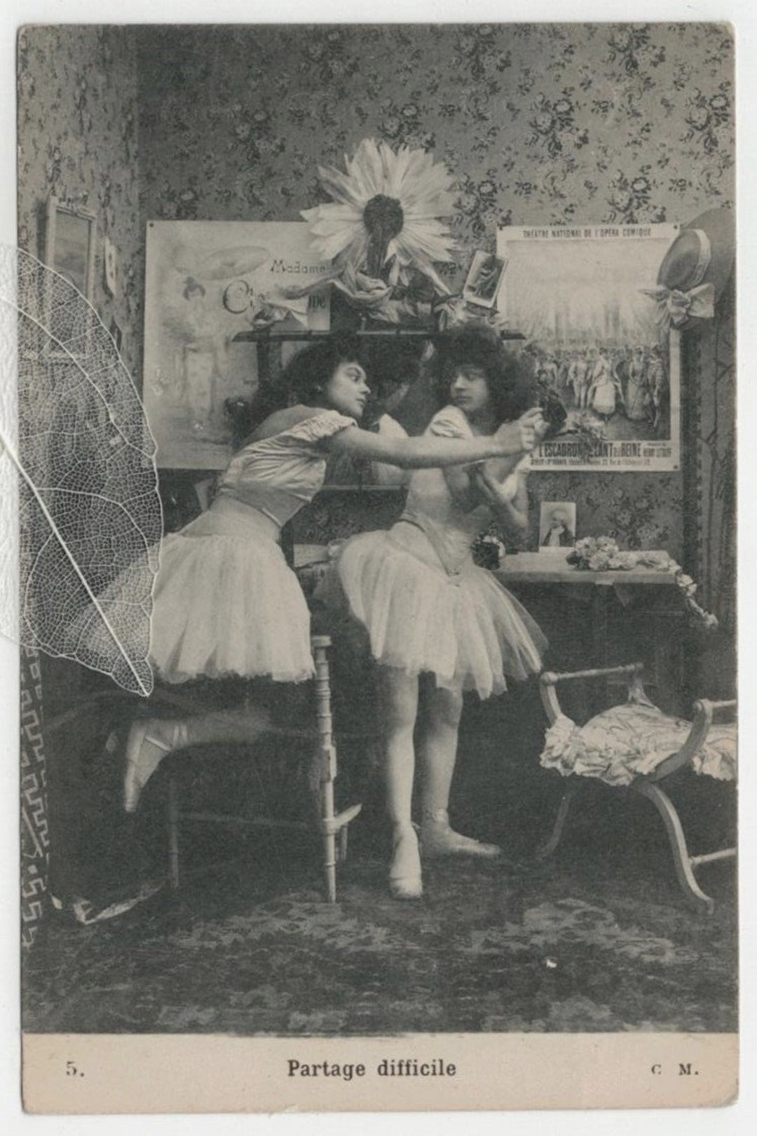 UNUSED Pre 1905 Two Ballerinas in White Tutu "difficult to Share" No. 5 ...