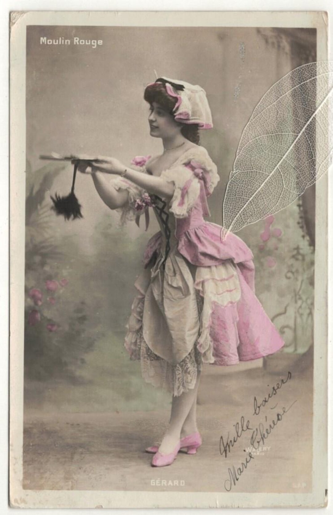 1906 GERARD in Pretty Pink MAID Costume at the Moulin ROUGE Antique ...