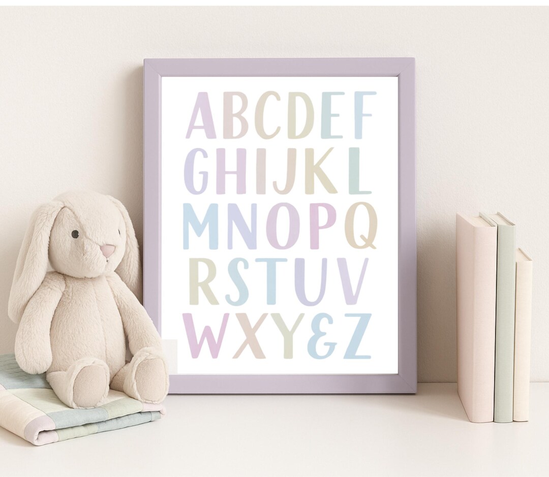 Pastel Alphabet Nursery Print: Watercolor Abcs Educational Baby Room ...