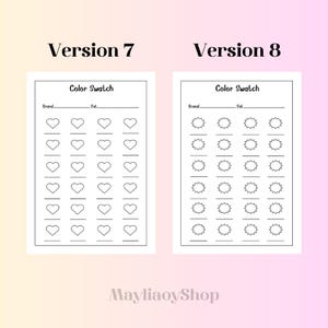 Color Swatch Chart 24. Printable Marker Tracker. Swatch Test. Marker ...