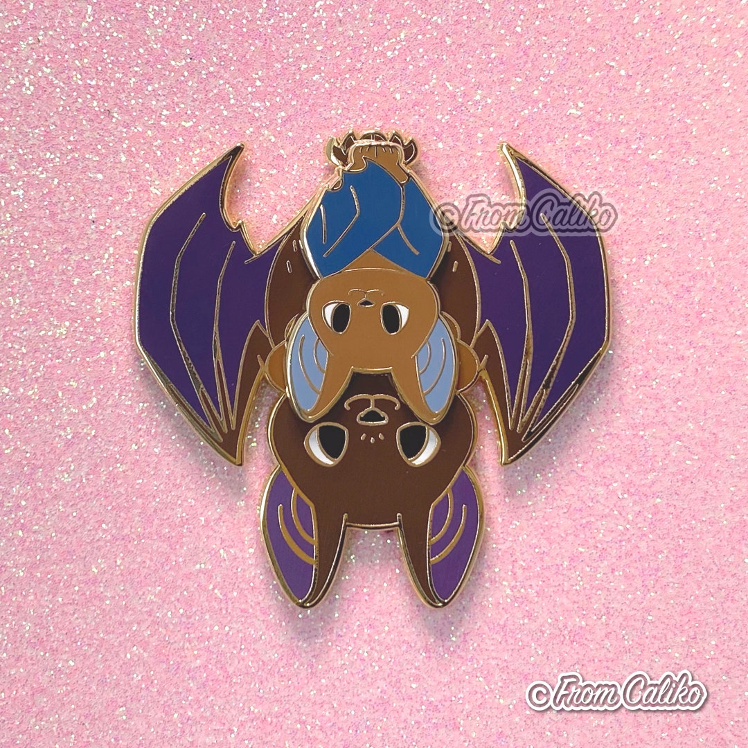 Mama Bat and Spinning Bat - Hard Enamel Pin Momma Bat Mom - Etsy