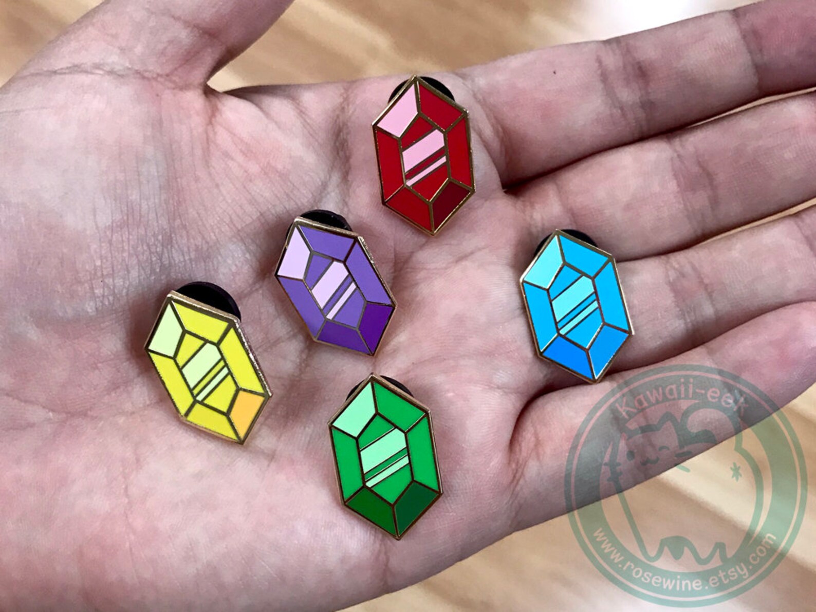 Set of 5 Rupees - Zelda Breath of the Wild Rupee Pins - Etsy