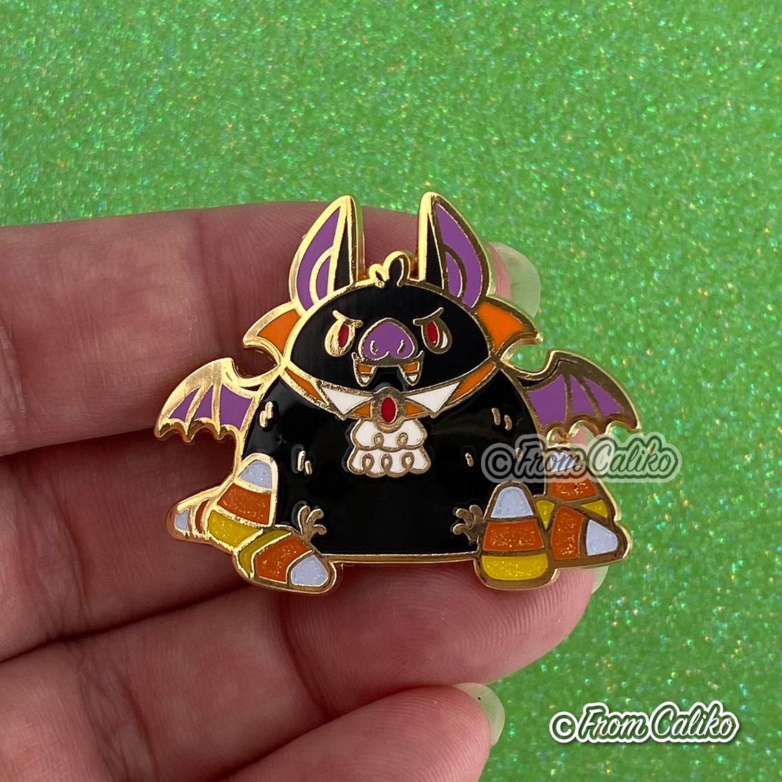 Halloween Candy Corn Bat Hard Enamel Pin Chonky Bat Count - Etsy
