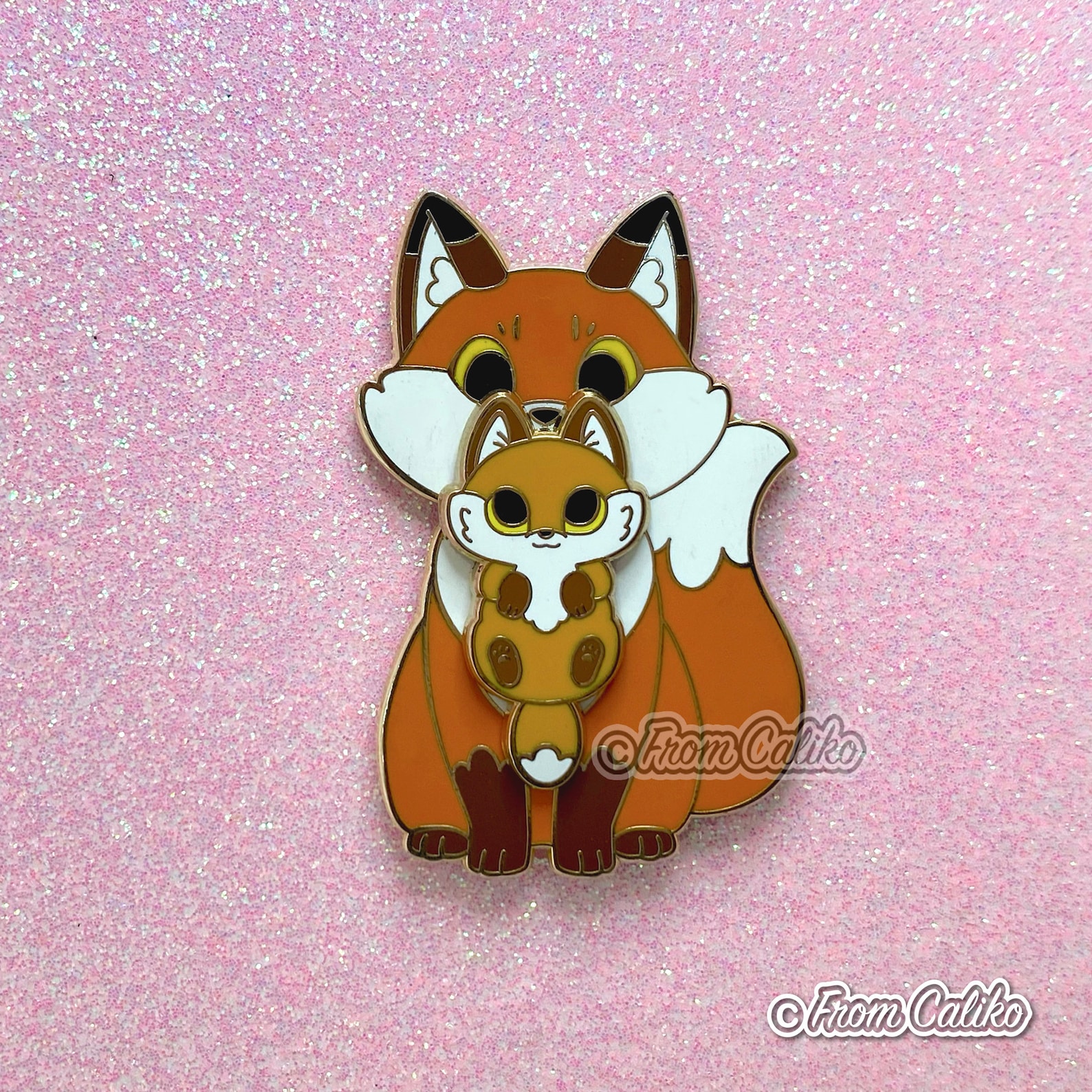 Mama Fox Fox Hard Enamel Pin Momma Fox Vixen Fox Mom | Etsy