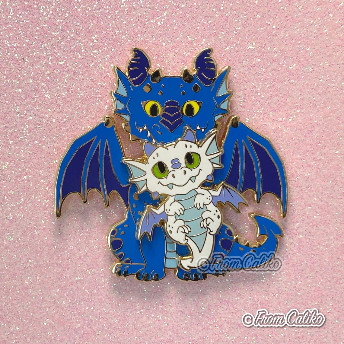 Mama Dragon and Swinging Baby - Hard Enamel Pin Momma Dragon Mom - Etsy