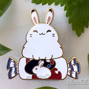 White Rabbit Candy Hard Enamel Pin - Chonky Bunny - Etsy