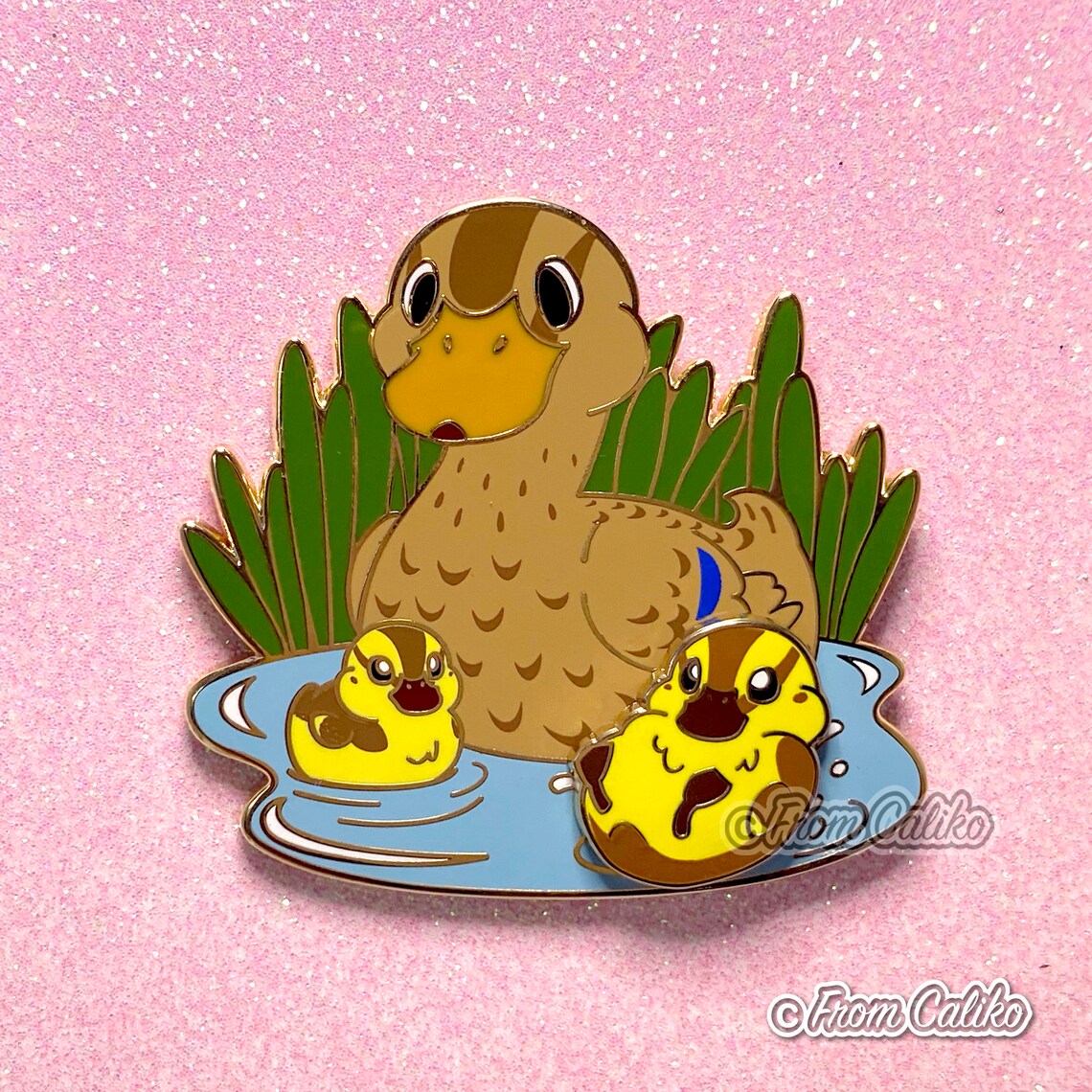 Mama Duck and Spinning Duckling - Hard Enamel Pin Momma Duck Mom - Etsy