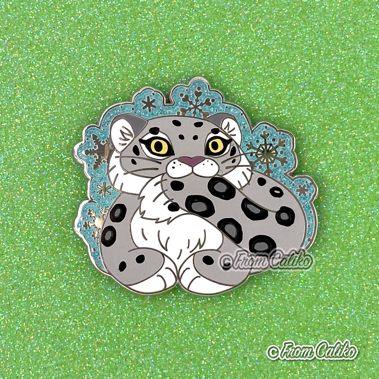 Snow Leopard Hard Enamel Pin Chonky Snow Leopard - Etsy