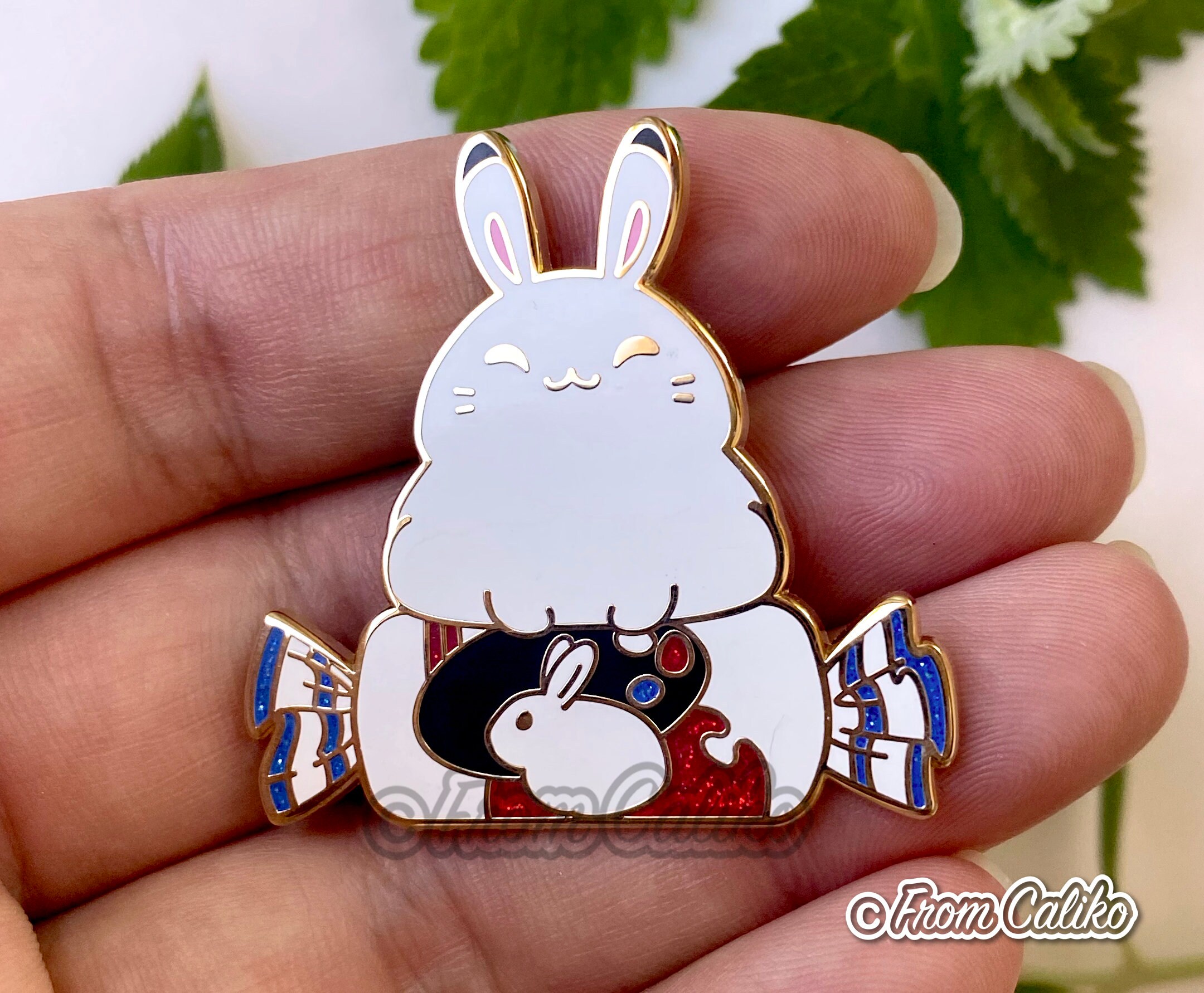 White Rabbit Candy Hard Enamel Pin Chonky Bunny - Etsy