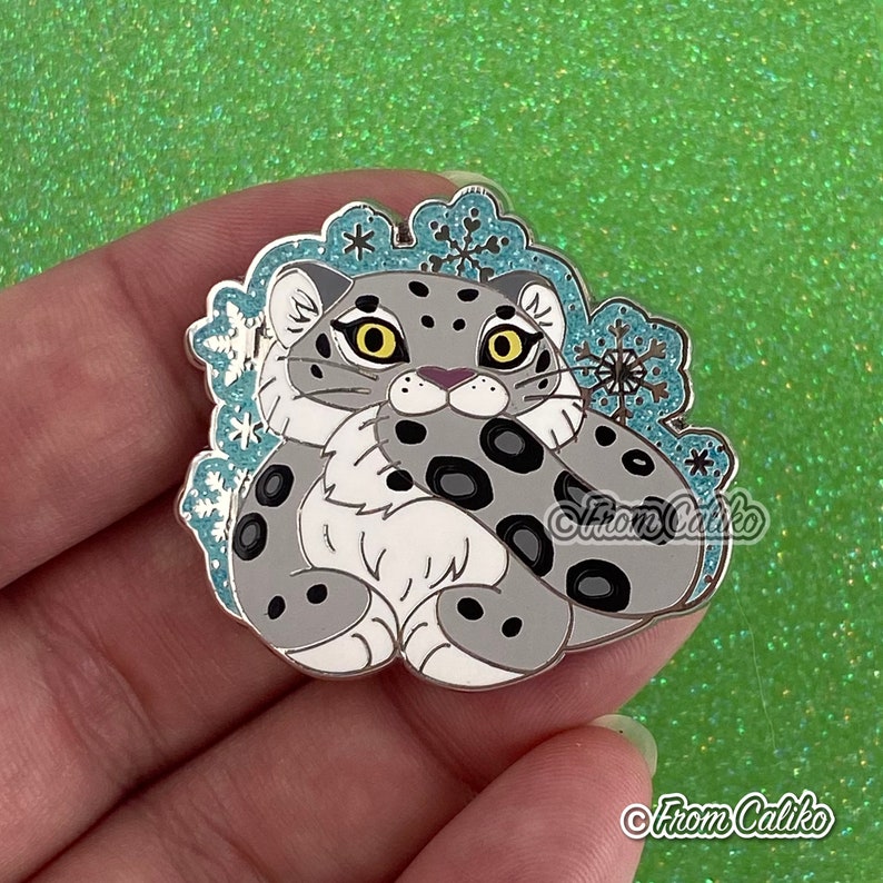Snow Leopard Hard Enamel Pin Chonky Snow Leopard - Etsy