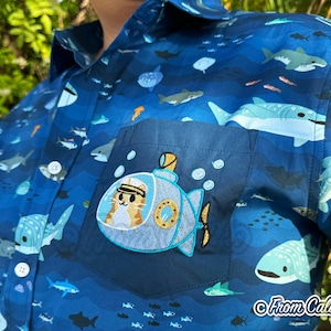 Ocean Fish Button up Shirt - Etsy