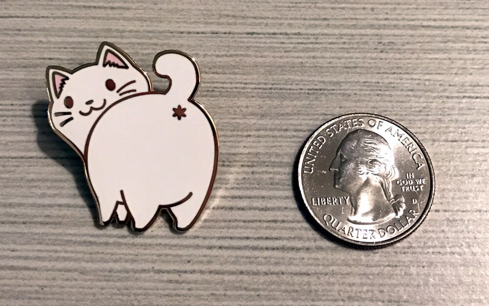 White Cat Hard Enamel Pin - Etsy Canada