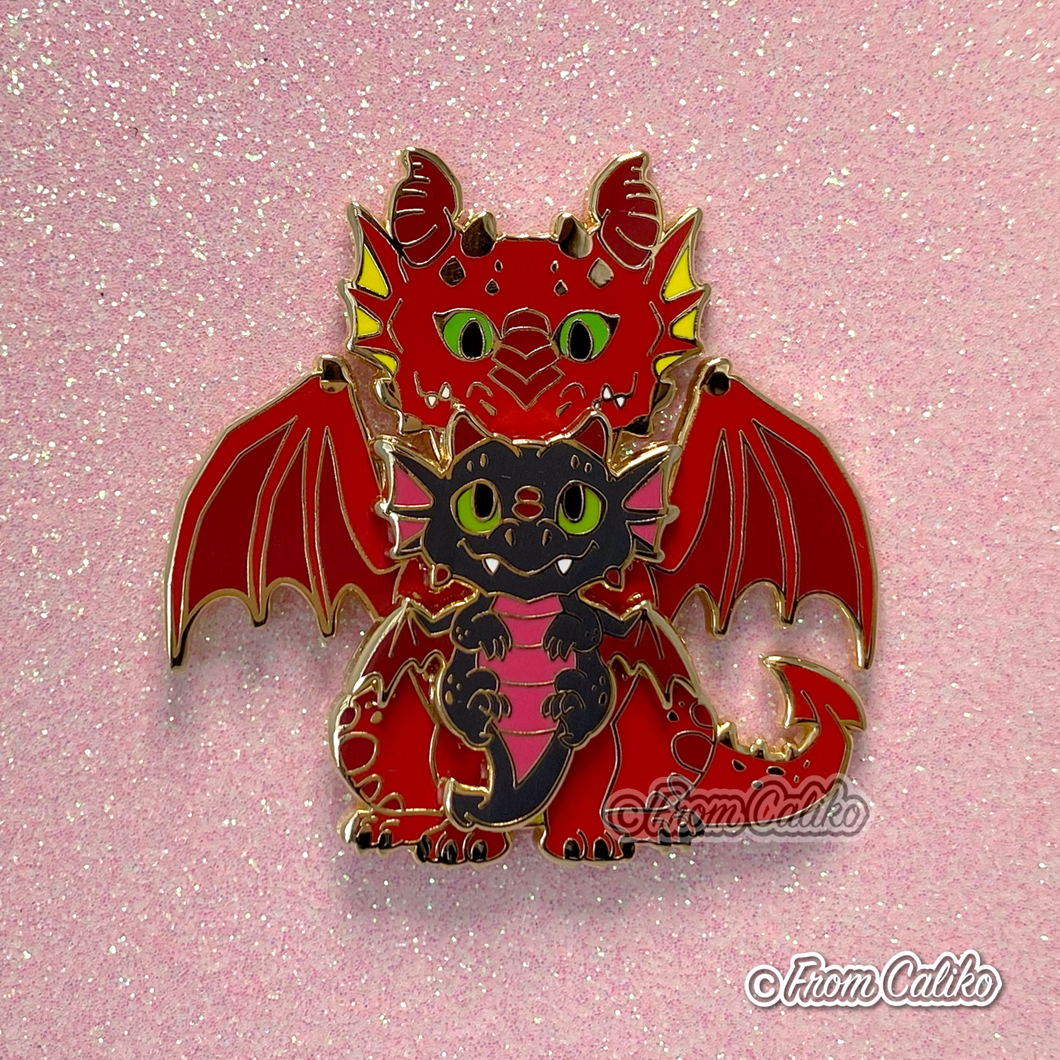 Mama Dragon and Swinging Baby - Hard Enamel Pin Momma Dragon Mom - Etsy