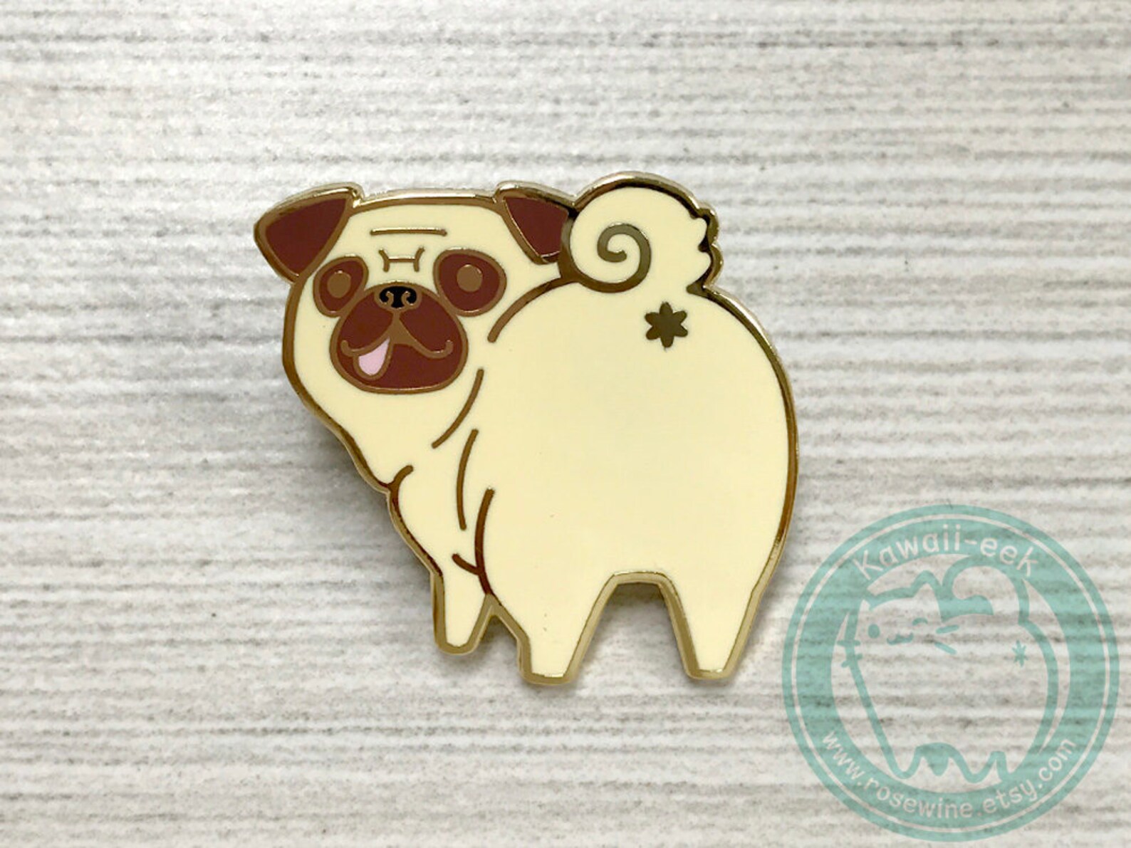 Pug Butt Hard Enamel Pin - Etsy