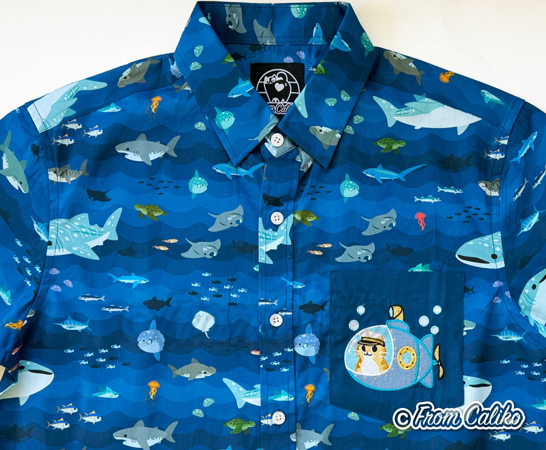 Ocean Fish Button up Shirt - Etsy