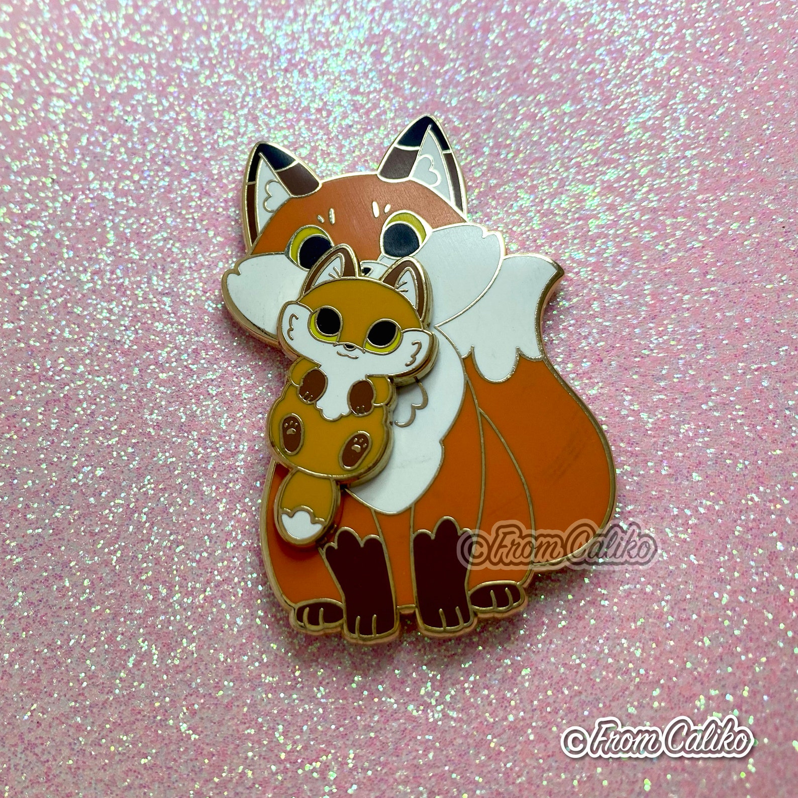Mama Fox Fox Hard Enamel Pin Momma Fox Vixen Fox Mom | Etsy