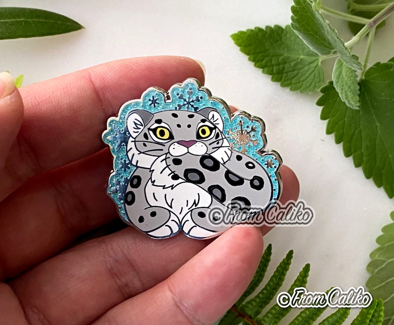 Snow Leopard Hard Enamel Pin Chonky Snow Leopard - Etsy