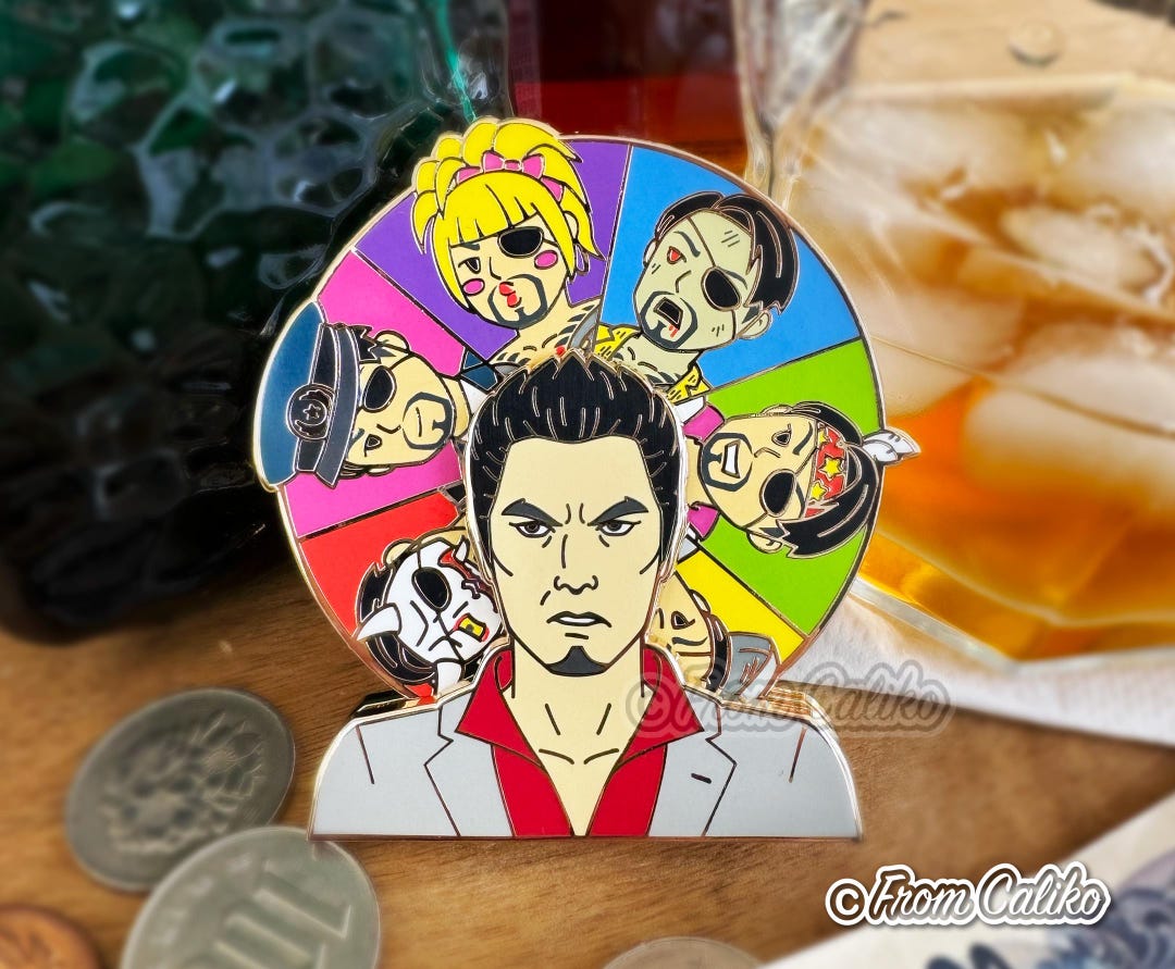 Yakuza Pin - Kiryu and Majima Everywhere Enamel Pin Spinner *UPDATED ...