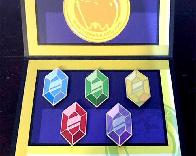 Set of 5 Rupees - Zelda Breath of the Wild Rupee Pins - Etsy