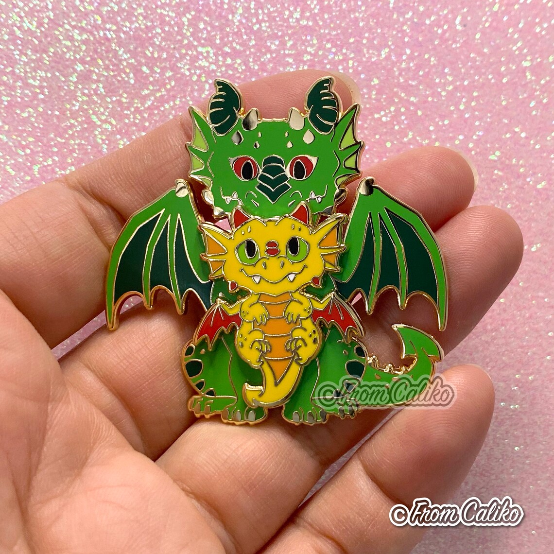 Mama Dragon and Swinging Baby - Hard Enamel Pin Momma Dragon Mom - Etsy