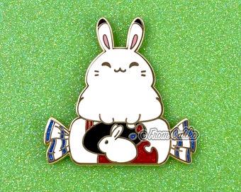 White Rabbit Enamel Pin - Etsy