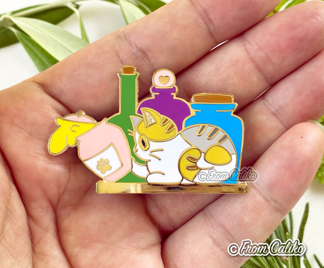 Potion Calico Cat Hard Enamel Pin - Etsy
