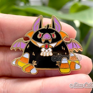 Halloween Candy Corn Bat Hard Enamel Pin - Chonky Bat Count Chonkula - Etsy
