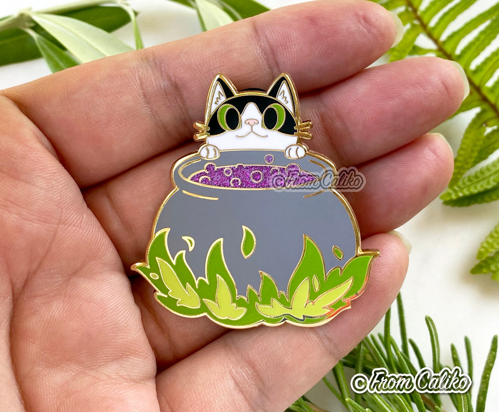 Cauldron Cat Hard Enamel Pin Glow in the Dark - Etsy