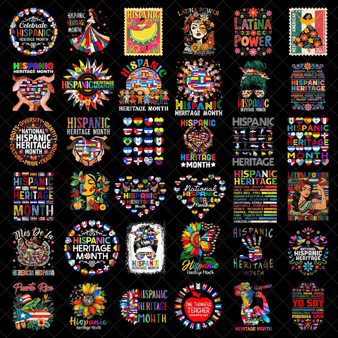 Hispanic Heritage Month PNG Bundle, Hispanic Heritage PNG Bundle, Latin ...