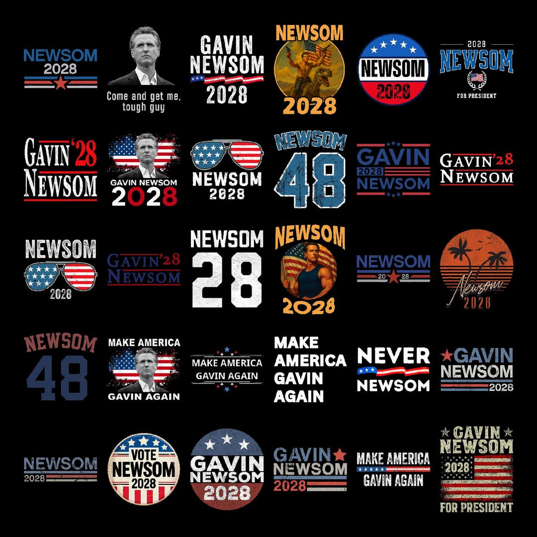 Gavin Newsom 2028 PNG Bundle, Political Campaign Election Shirt Design ...