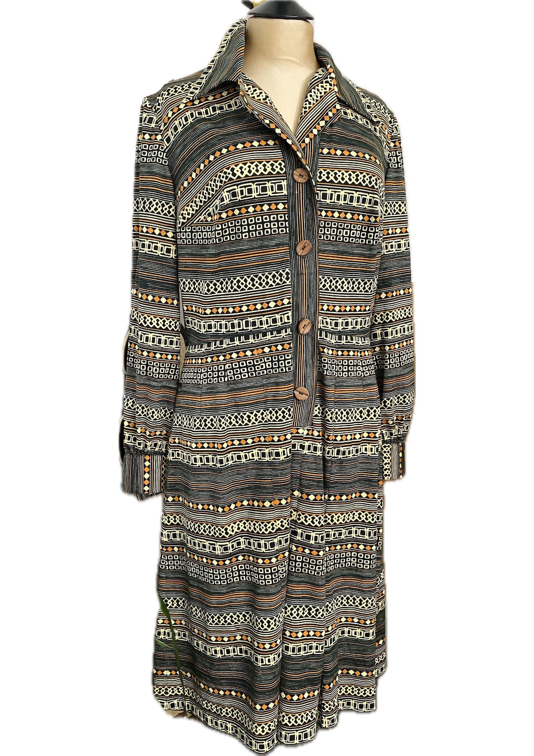 Vintage 1970s Retro Longline Midi Dress UK 12-14 - Etsy
