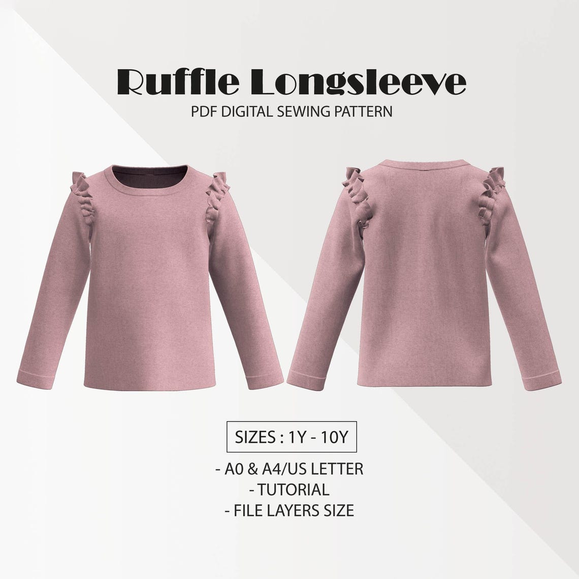 Ruffle Top Baby & Kids PDF Pattern Sewing, Ruffle T-shirt Girls Digital ...