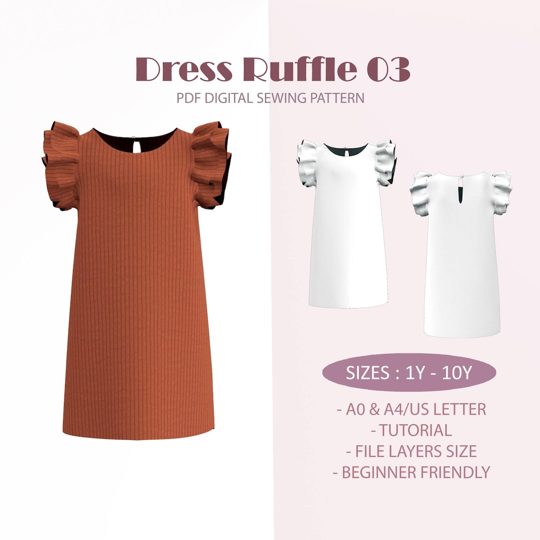 Ruffle Dress Baby& Kids Digital PDF Sewing Pattern, PDF Sewing Pattern ...