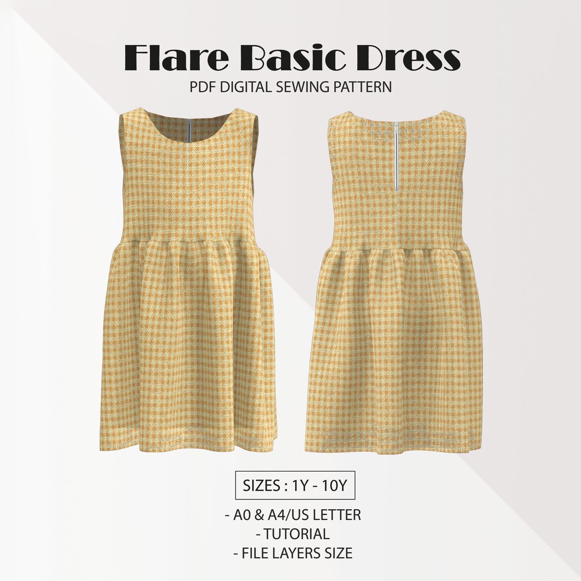 Dress Flare Kids Pattern Sewing, PDF Pattern Kids Dress, Sewing Pattern ...