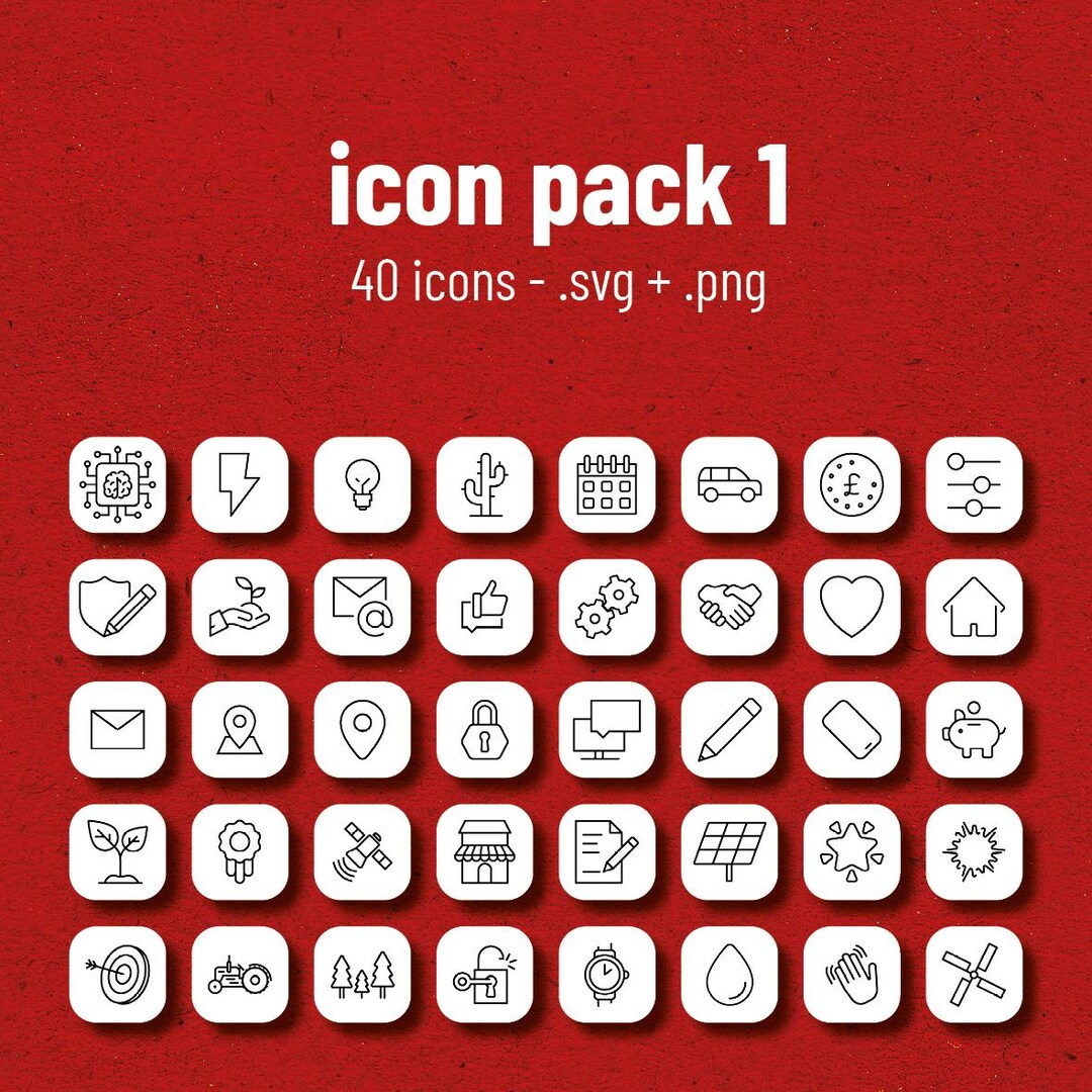 40x Icon Pack - Etsy